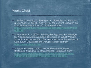 Marzano's 6 Steps for Building Academic Vocabulary | PPTX