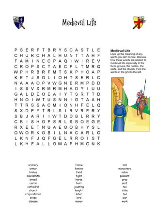 Knights and Medieval vocabulary | PDF