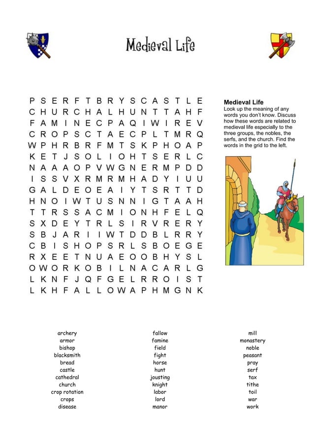 Knights and Medieval vocabulary | PDF