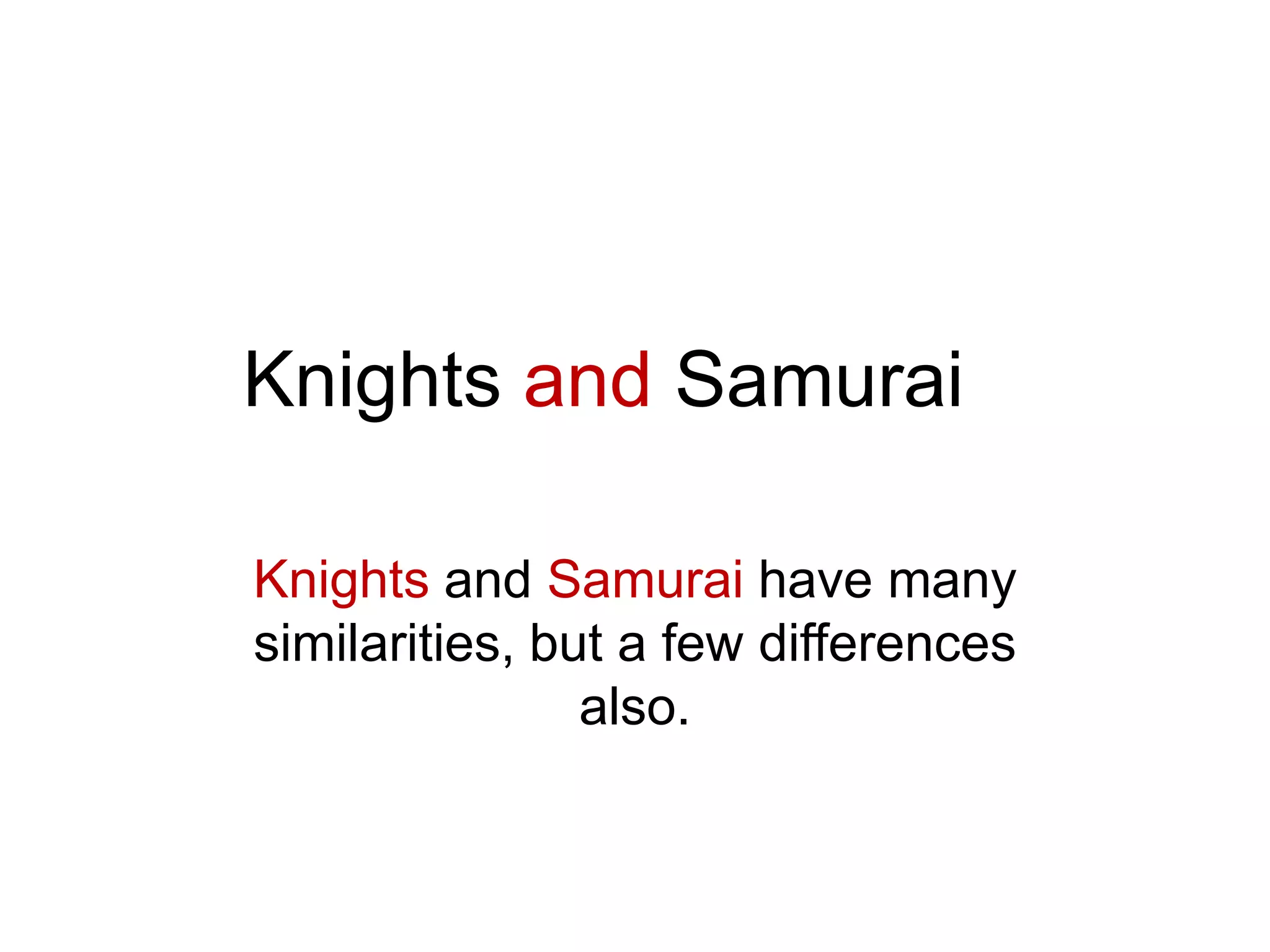 Knights And Samurai | PPTX