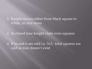 Knight’s tour algorithm | PPTX