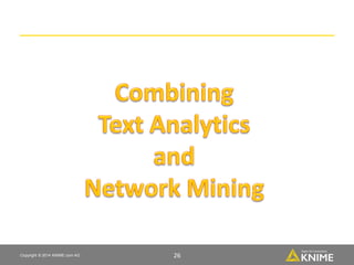 Knime customer intelligence on social media: Text Analytics vs. Network Mining | PPT