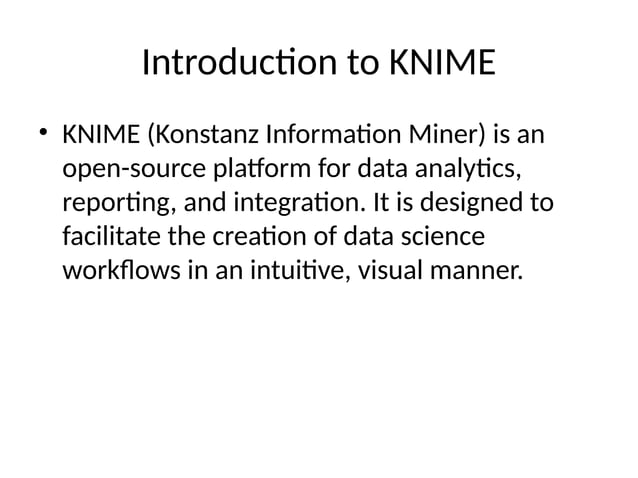 KNIME_Overview_Presentation data mining tools | PPTX