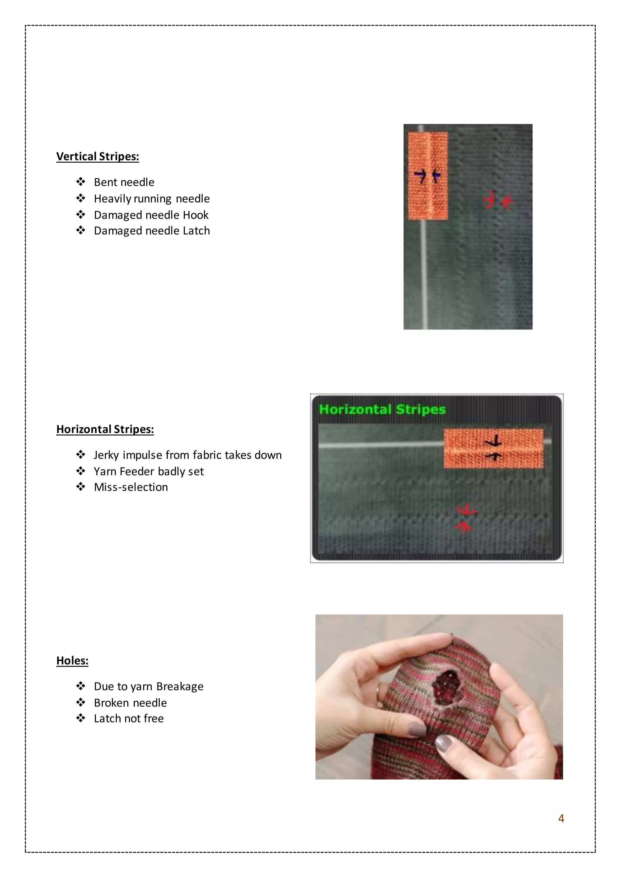 Knit and sewing defects | DOCX