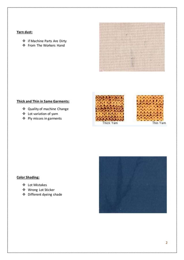 Knit and sewing defects | DOCX | Needlework | Arts and Crafts