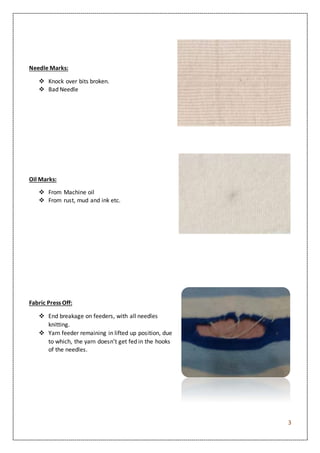 Knit and sewing defects | DOCX