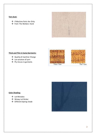 Knit and sewing defects | DOCX