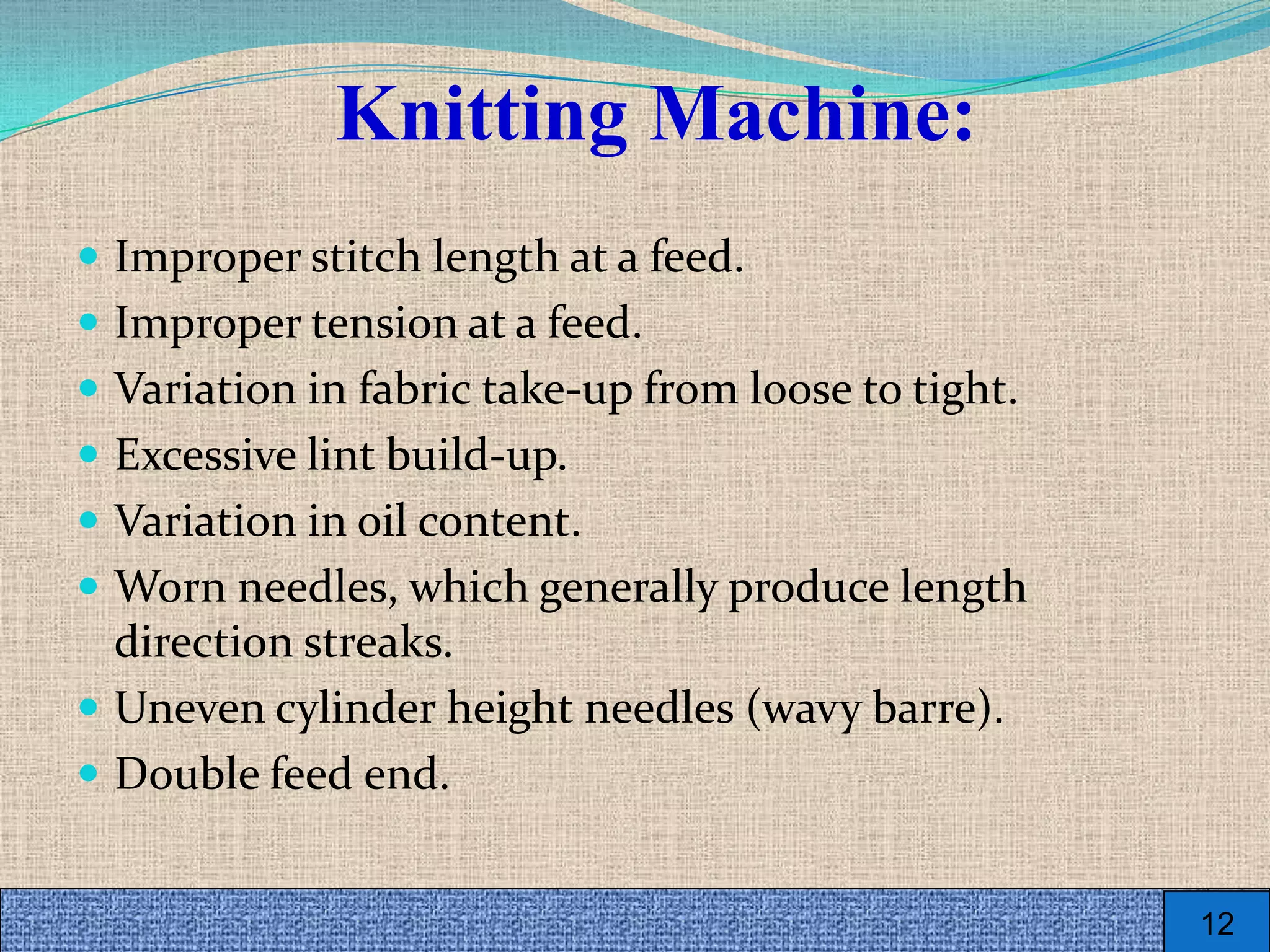 Knitted fabric faults and their remedies | PPT
