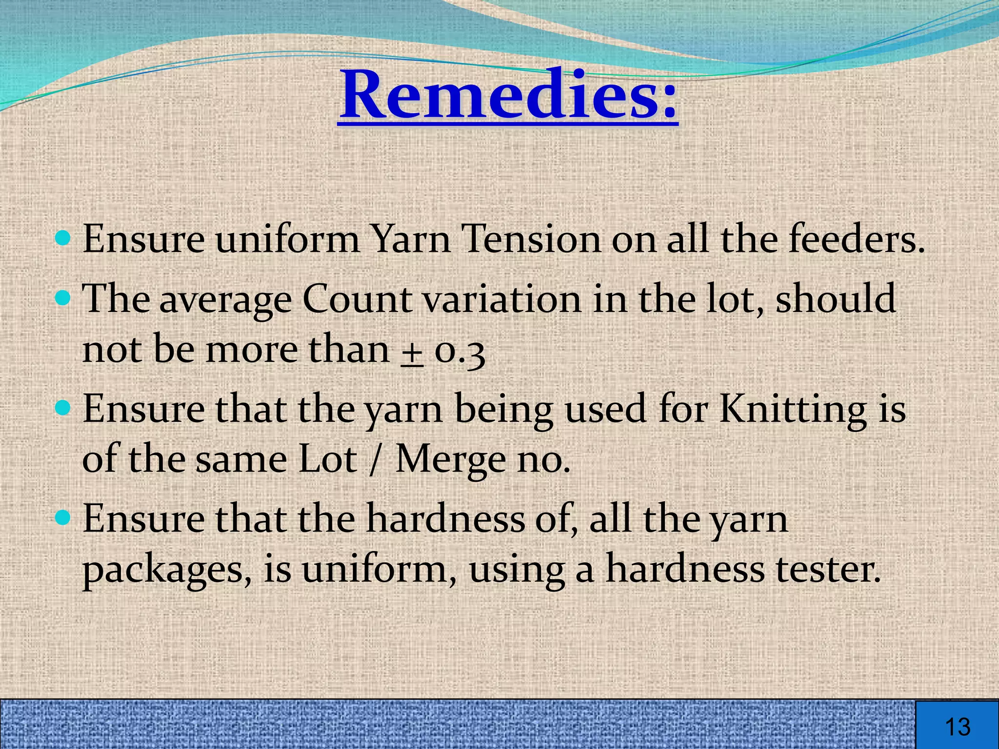 Knitted fabric faults and their remedies | PPT