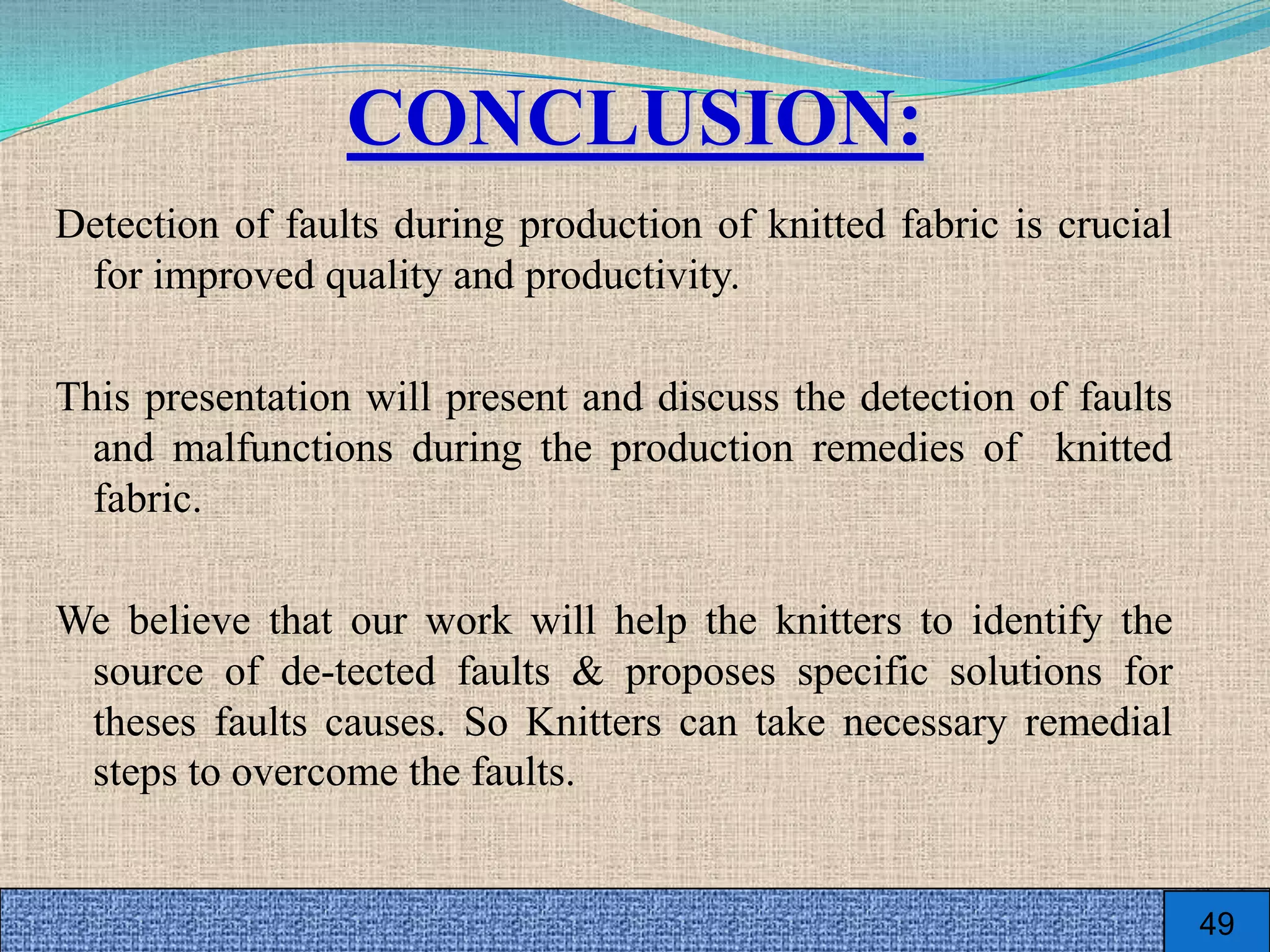 Knitted fabric faults and their remedies | PPT