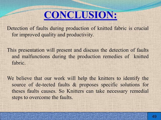 Knitted fabric faults and their remedies | PPT | Needlework | Arts and ...