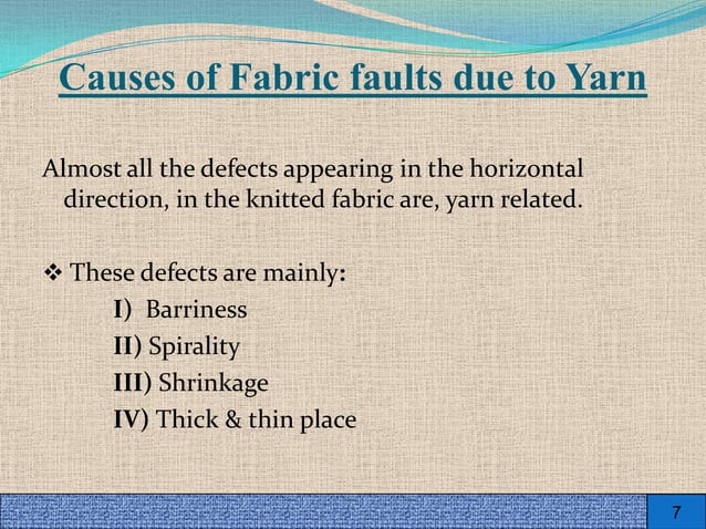 Knitted fabric faults and their remedies | PPT | Needlework | Arts and ...