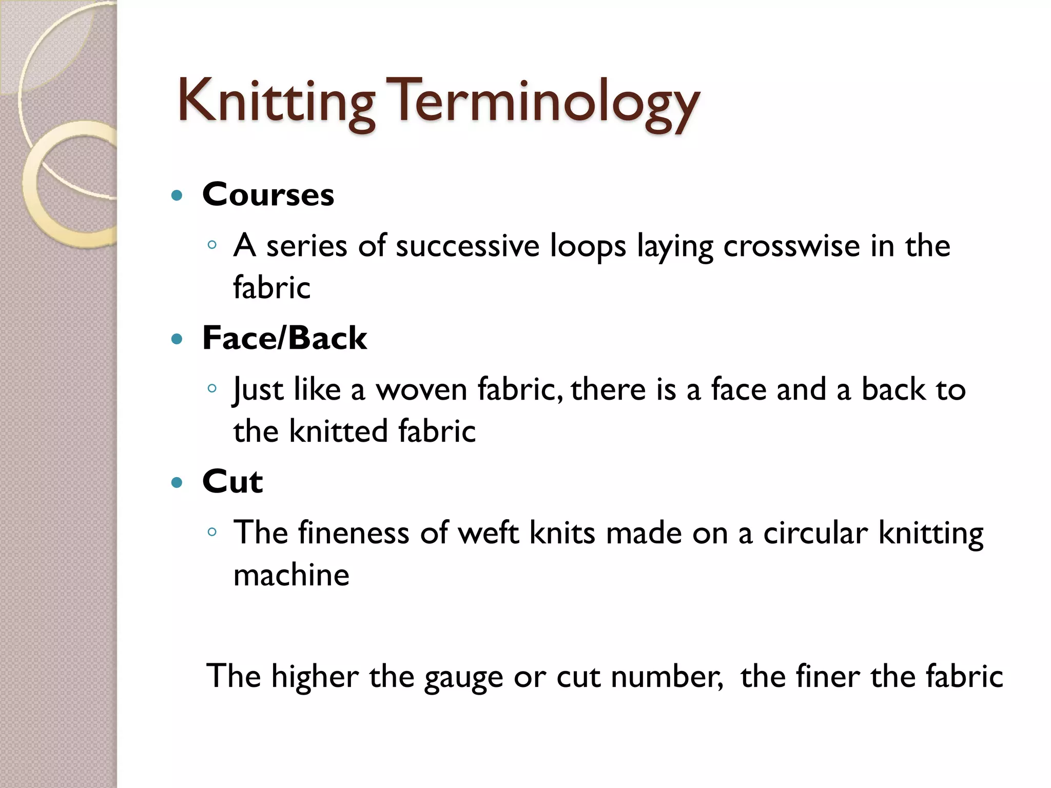 Knitted fabrics and their properties | PDF