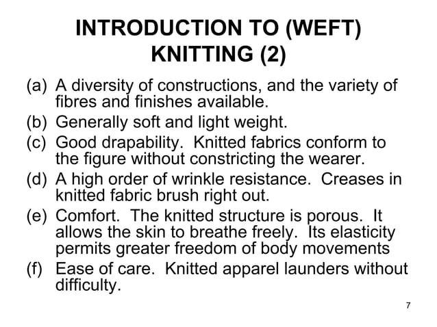 introduction to knitting technology and types of knit.ppt | Needlework ...