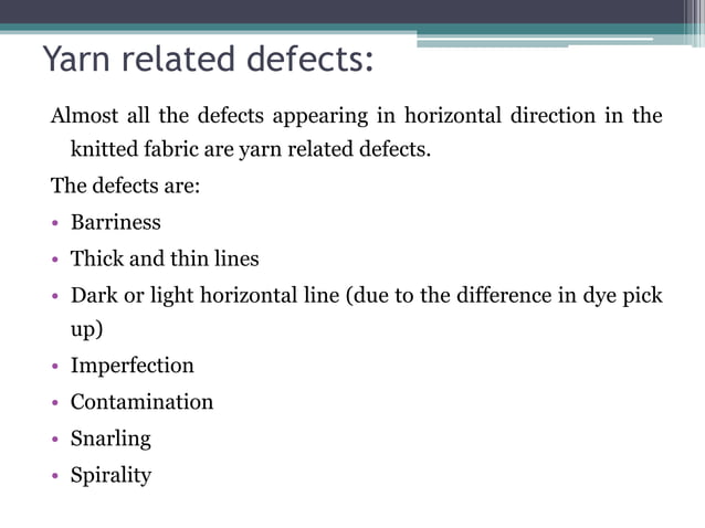 Knitting and defects | PPTX