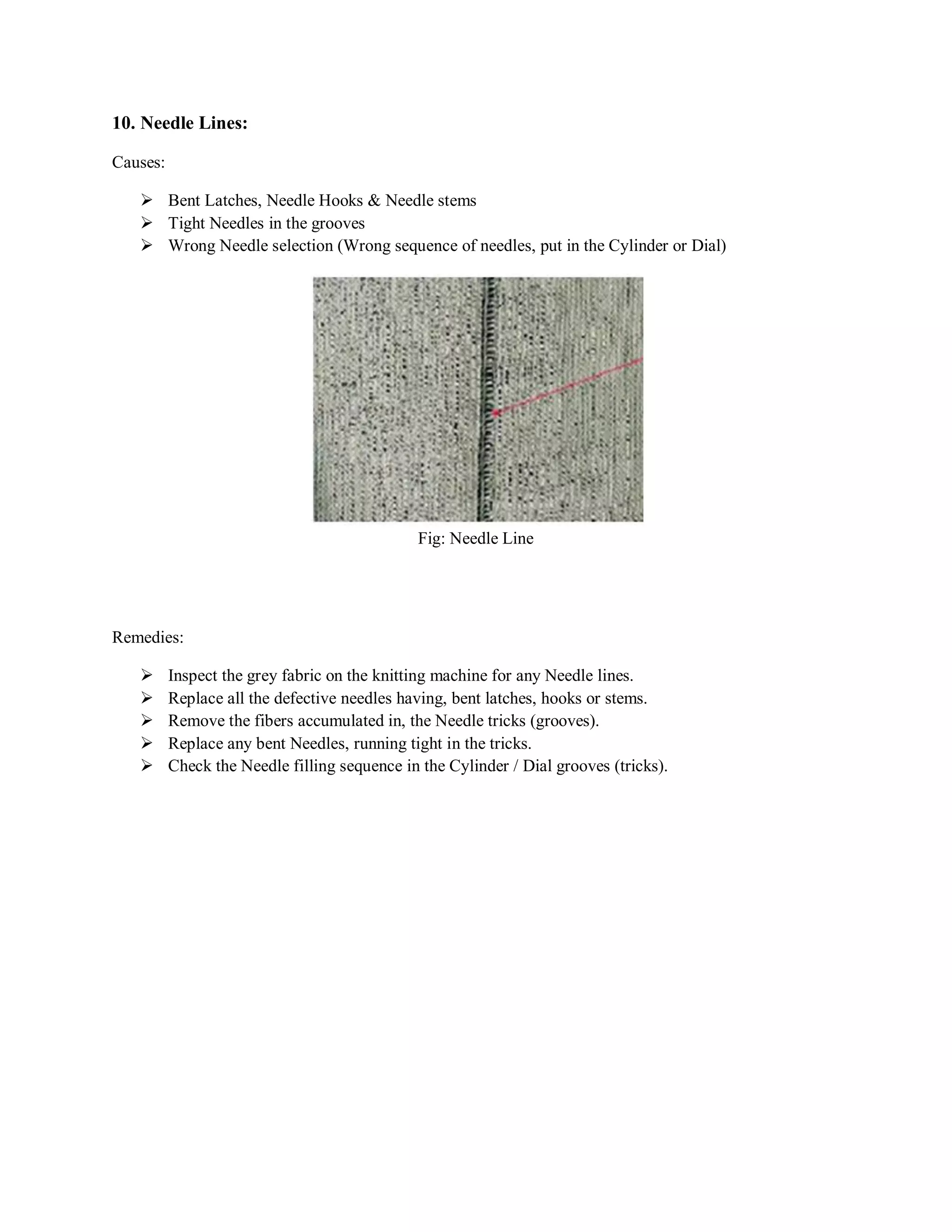 Study on Different Types of Knitting Faults, Causes and Remedies of ...