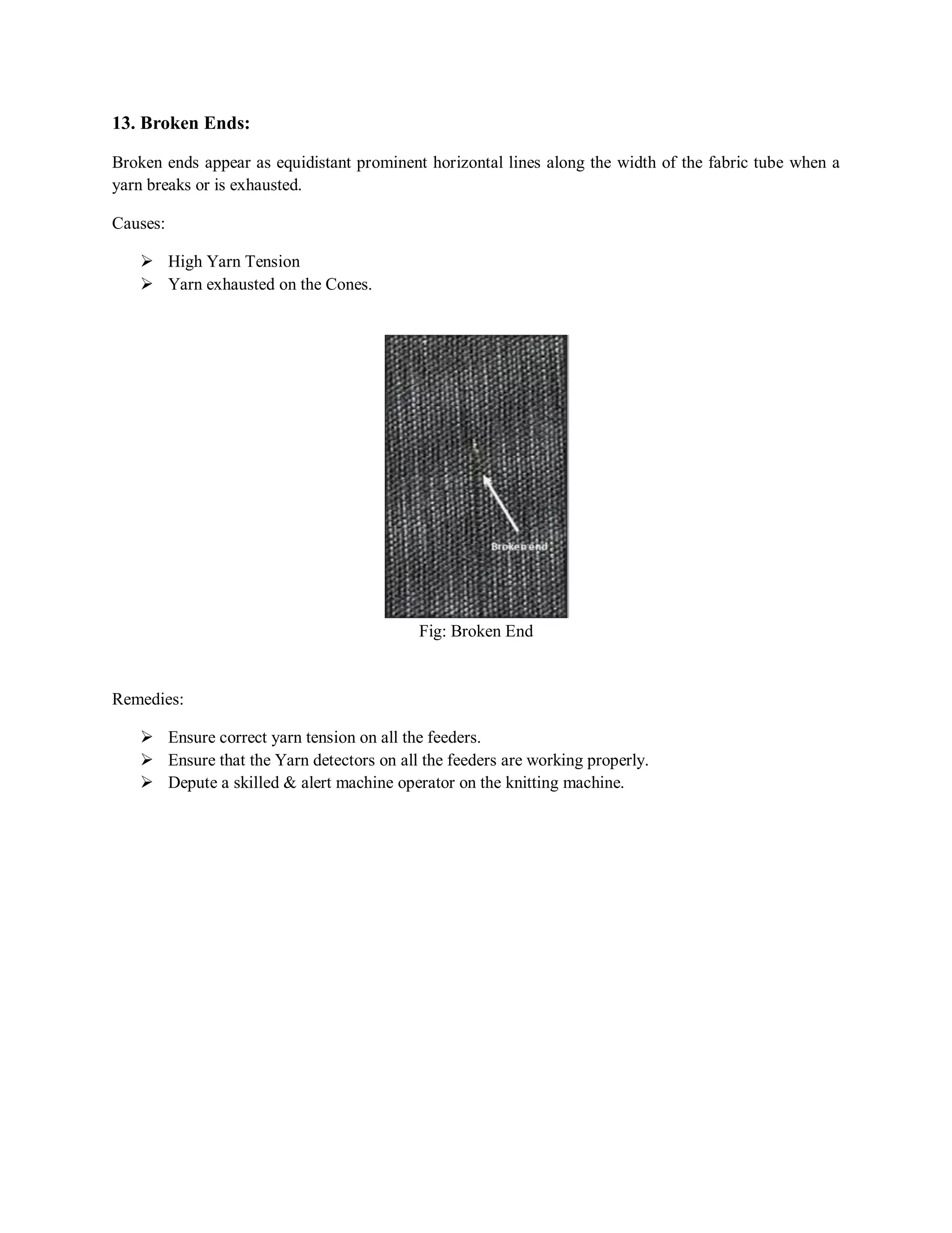 Study on Different Types of Knitting Faults, Causes and Remedies of ...