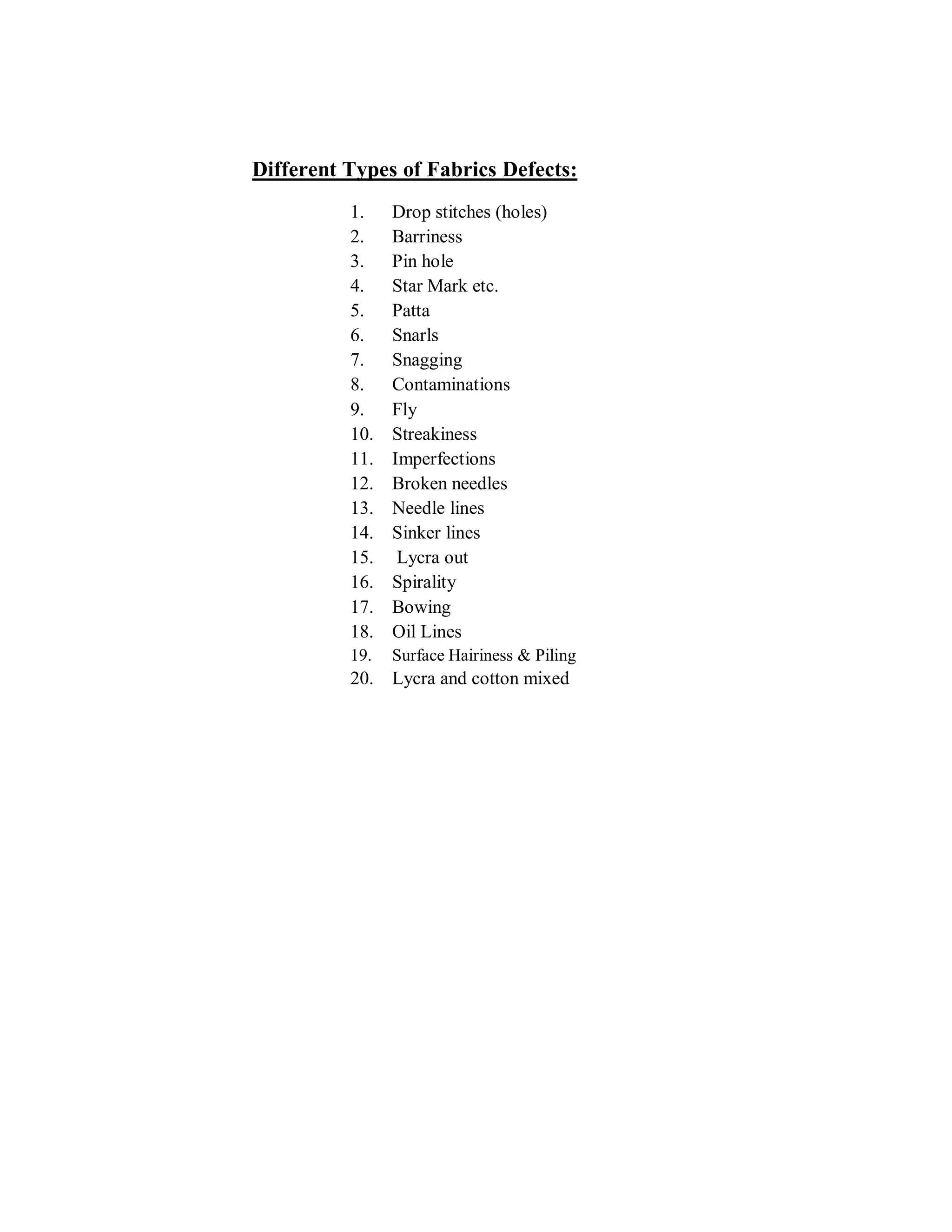 Study on Different Types of Knitting Faults, Causes and Remedies of ...