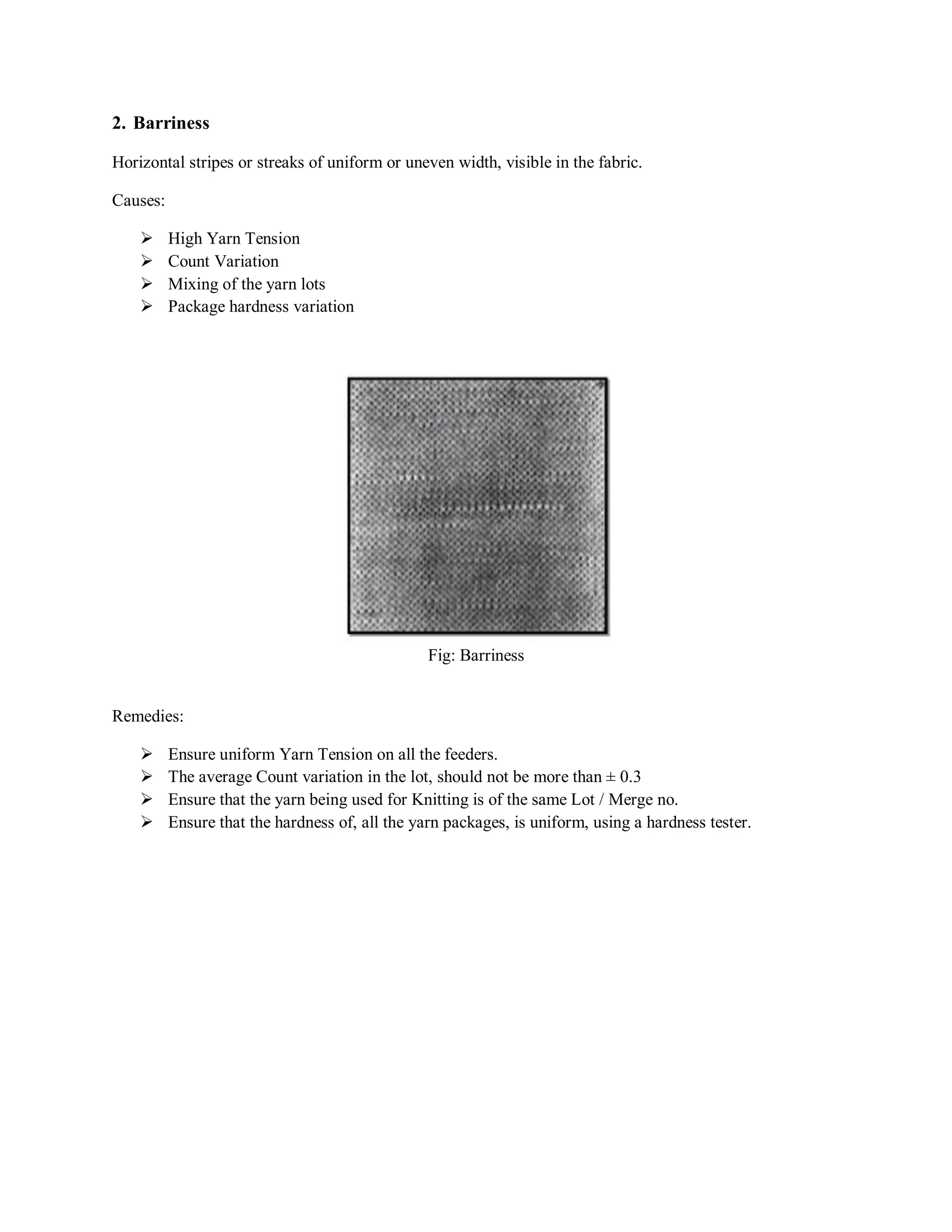 Study on Different Types of Knitting Faults, Causes and Remedies of ...