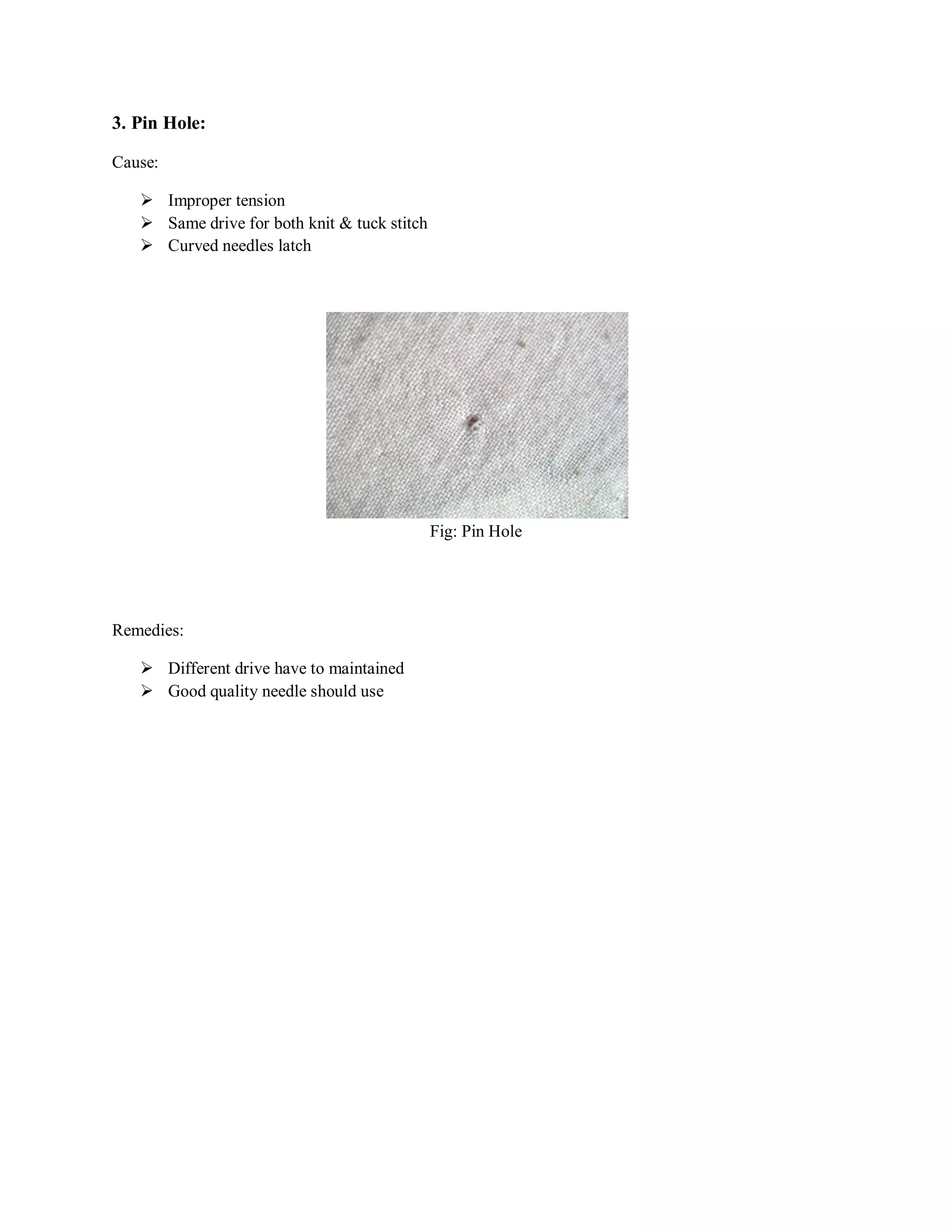 Study on Different Types of Knitting Faults, Causes and Remedies of ...