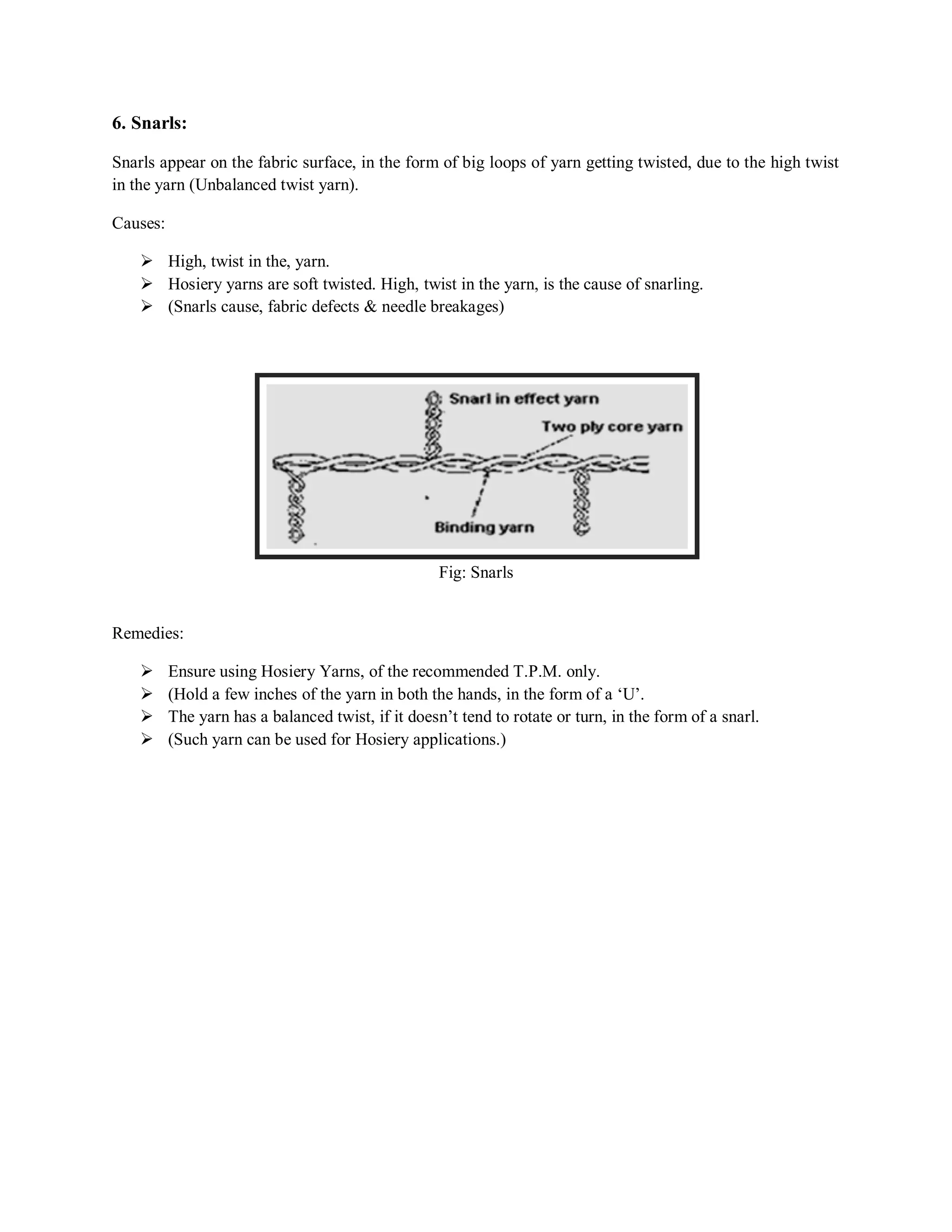 Study on Different Types of Knitting Faults, Causes and Remedies of ...