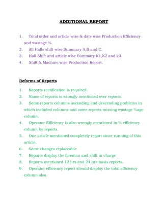 Knitting production report | DOCX