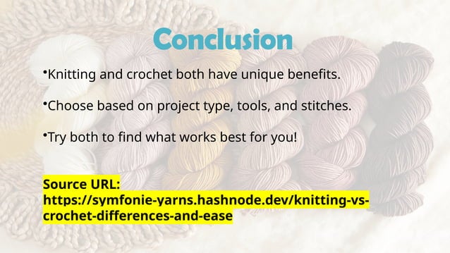 Knitting vs. Crochet - Differences and Ease | PPT
