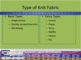 Knitware fabric identification | PPT