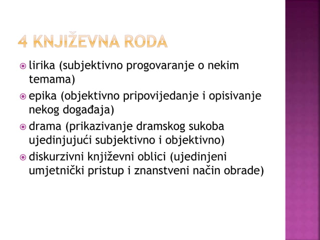 Književni rod, književna vrsta | PPTX