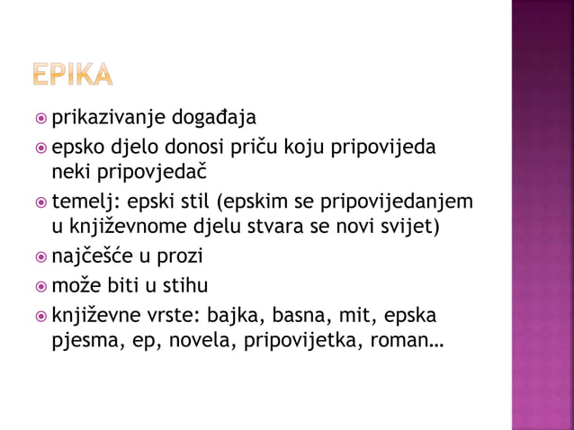 Književni rod, književna vrsta | PPTX