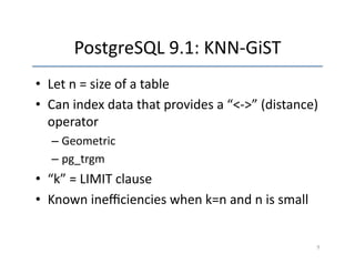 Accelerating Local Search with PostgreSQL (KNN-Search) | PDF