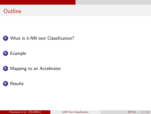 k-NN Text Classification using an FPGA-Based Sparse Matrix Vector Multiplication Accelerator EIT ...