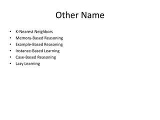 K Nearest Neighbor Presentation | PPTX | Computing | Technology & Computing