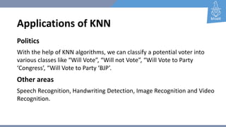K Nearest Neighbor Algorithm | PPTX