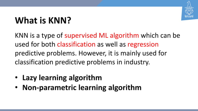 K Nearest Neighbor Algorithm | PPTX