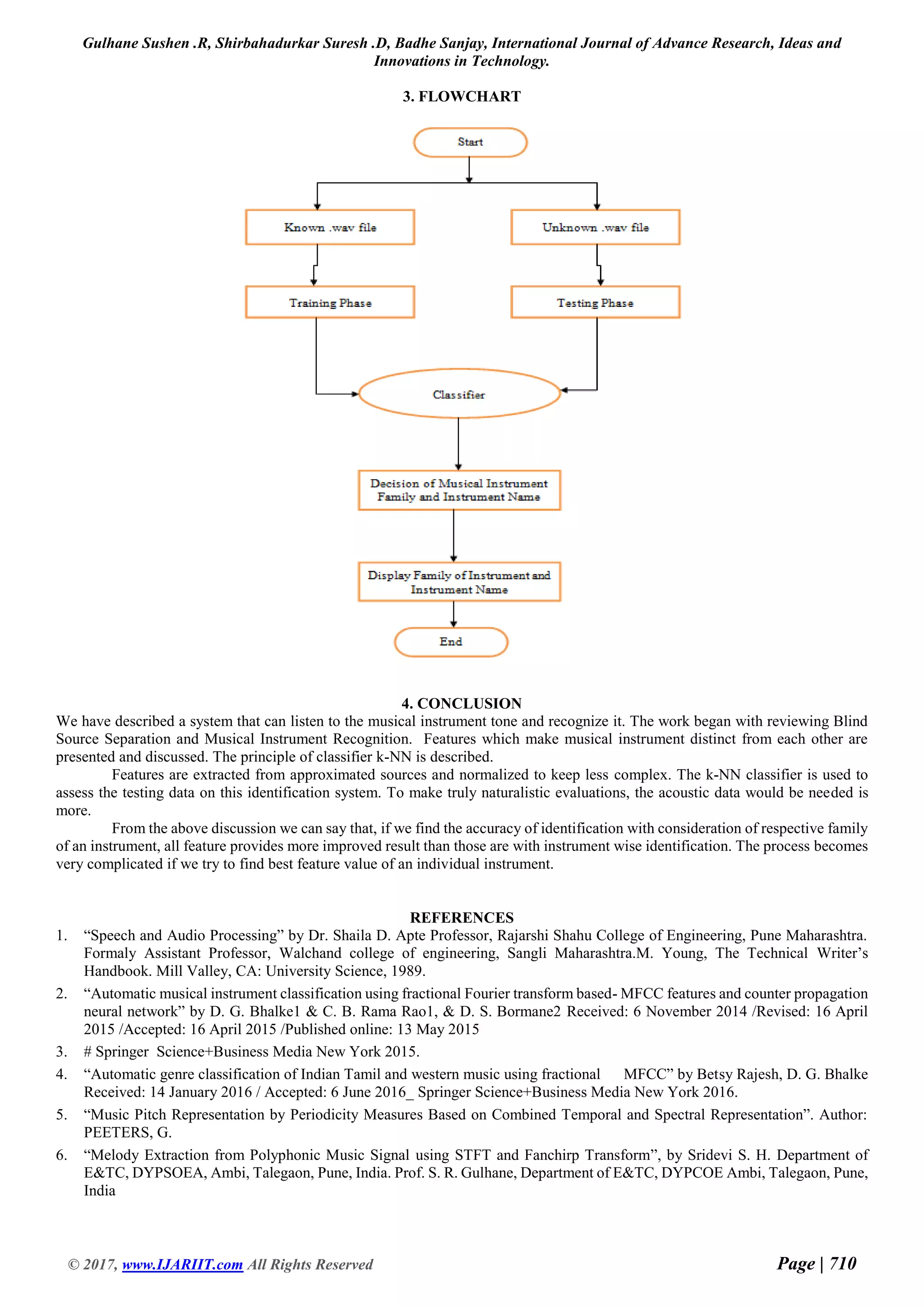 Knn a machine learning approach to recognize a musical instrument | PDF