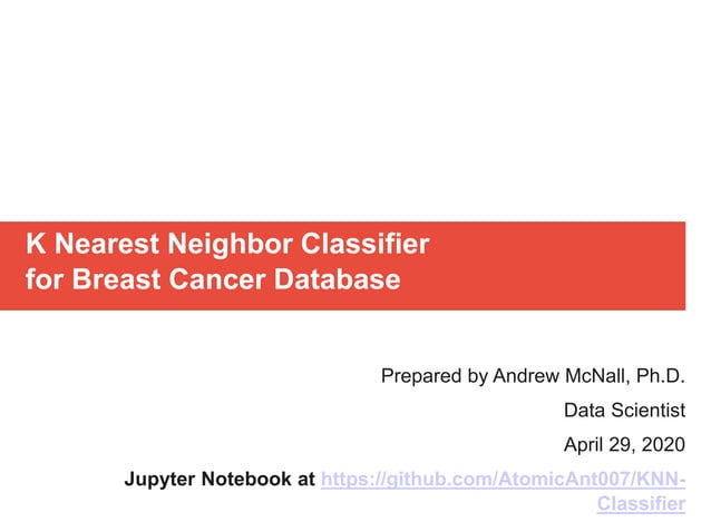 Knn breast cancer | PPT | Technology & Computing