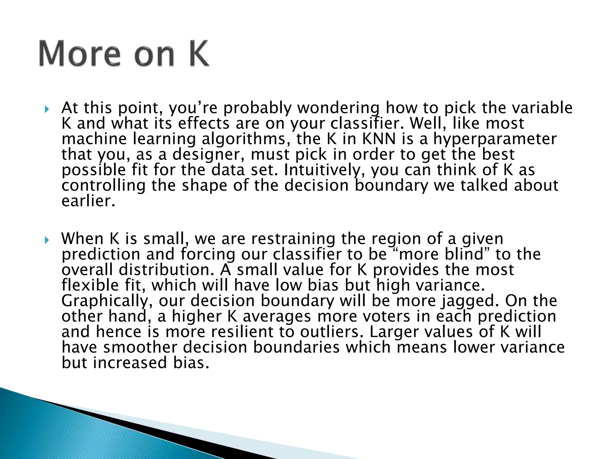 KNN CLASSIFIER, INTRODUCTION TO K-NEAREST NEIGHBOR ALGORITHM.pptx