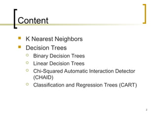 KNN&DECISION TREE in machine learning and pattern | PPT