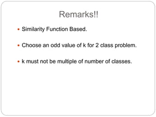 K-Nearest Neighbor Classifier | PPTX