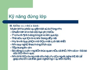 Kỹ năng đứng lớp | PPT