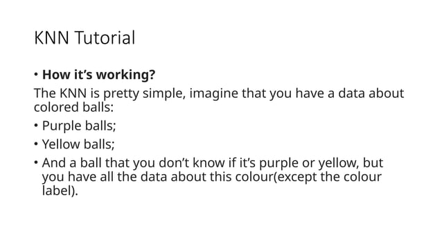 KNN Tutorial (K-nearest neighbor) - Machine Learning | PPTX