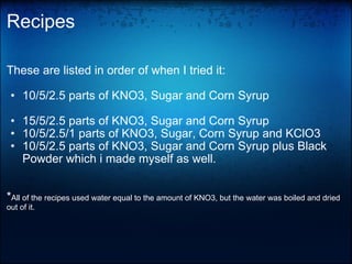 Kno3 rocket | PPT