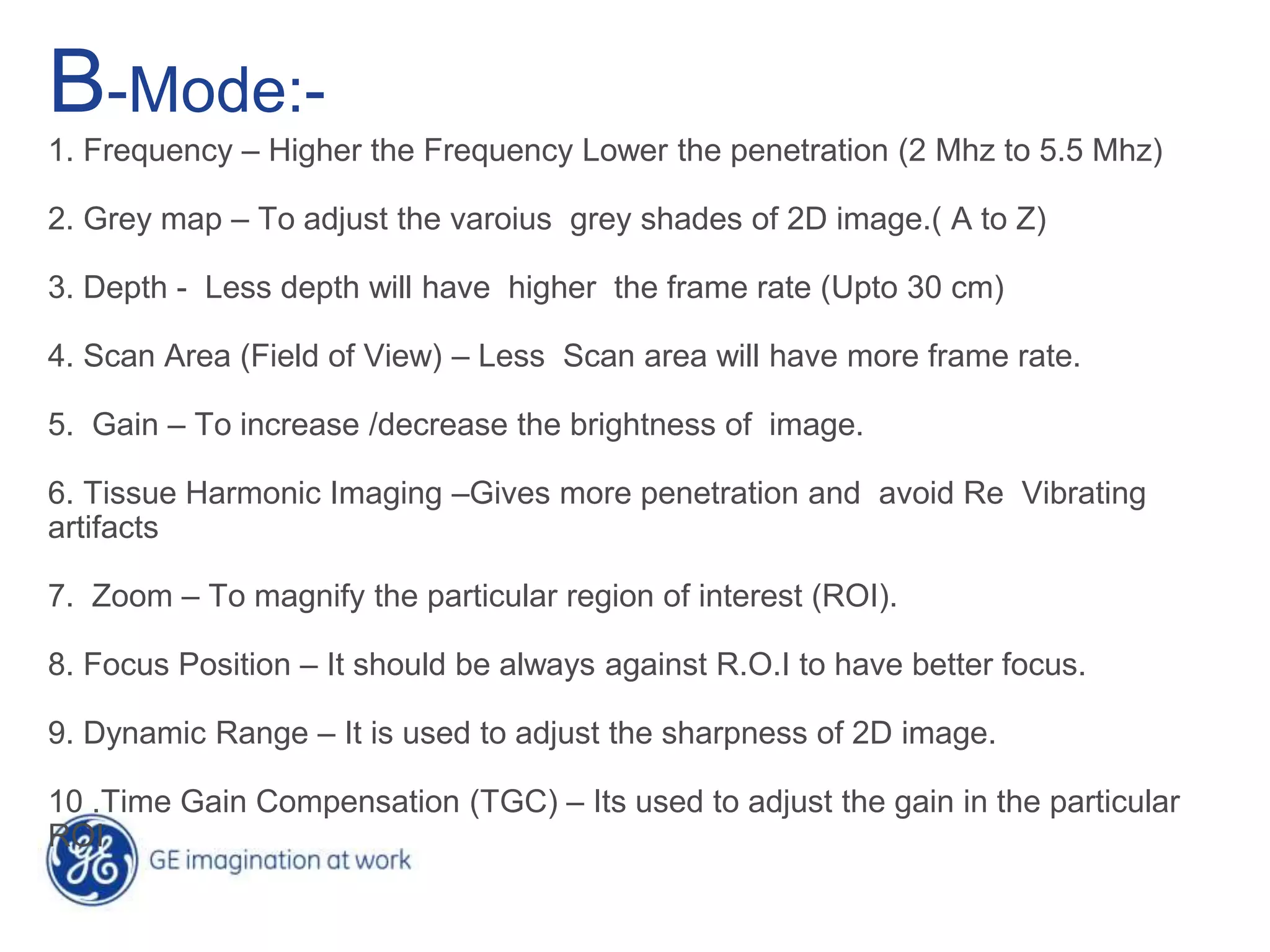 Ultrasound Basic Knobology & Controls | PPTX