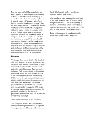 Knock detecting door lock research paper | PDF