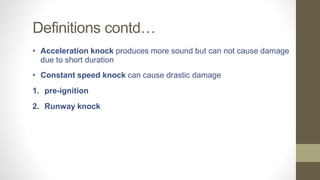Knocking , cetane and octane numer | PPTX
