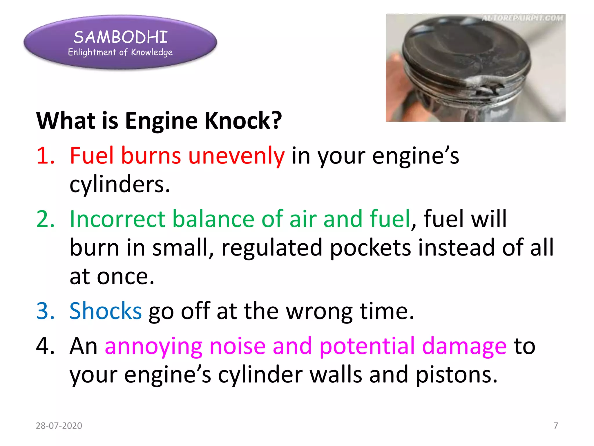 Knocking in si & ci engine | PPTX