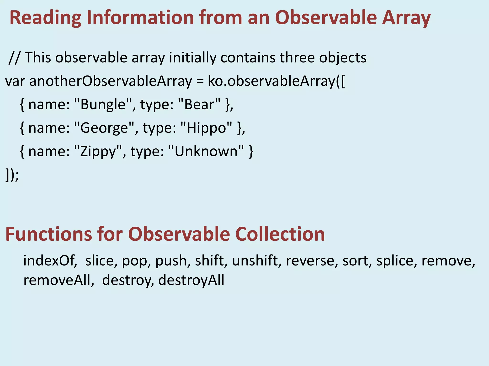 Knockout.js explained | PPTX