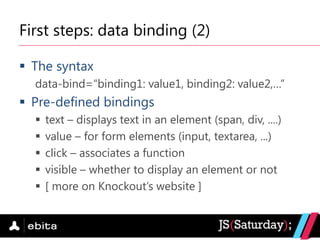 Bringing the light to the client with KnockoutJS | PPT