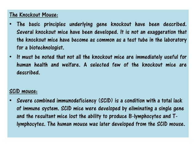 Knock out mice | PDF